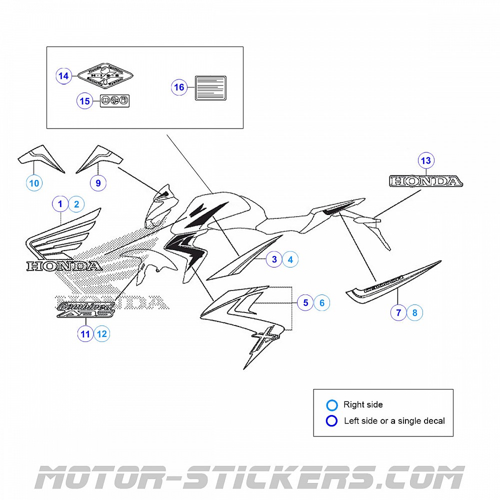 Honda CB 1000R 2014 decals