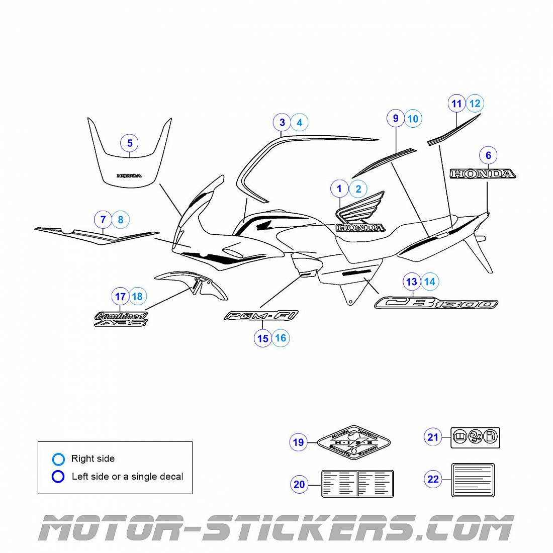 Honda CB 1300S 2010 decals