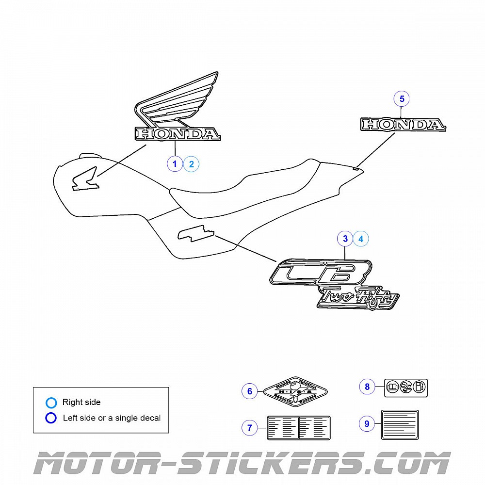 Honda CB 250 Two Fifty 1996 decals