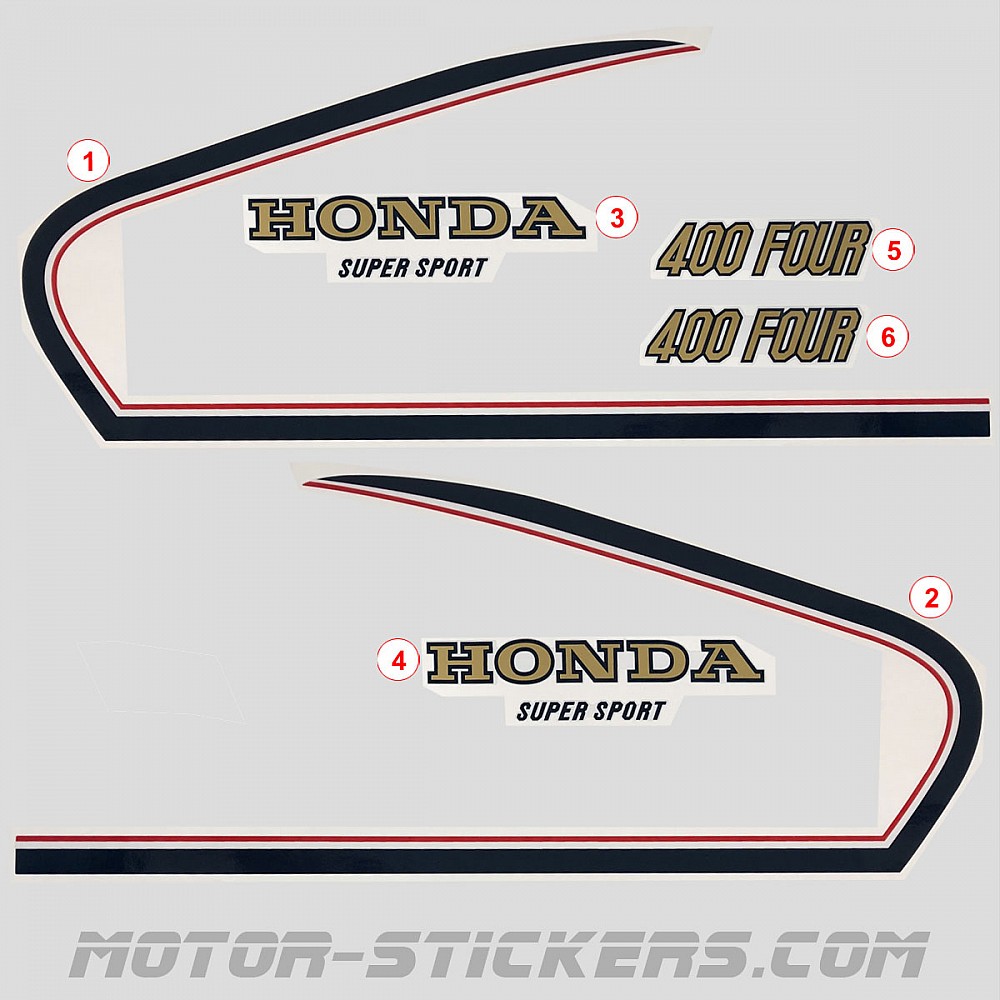 Honda CB 400F Super Sport 1977-1978 decals