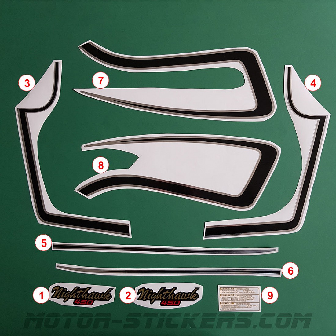 Honda CB 450 Nighthawk 1982 decals