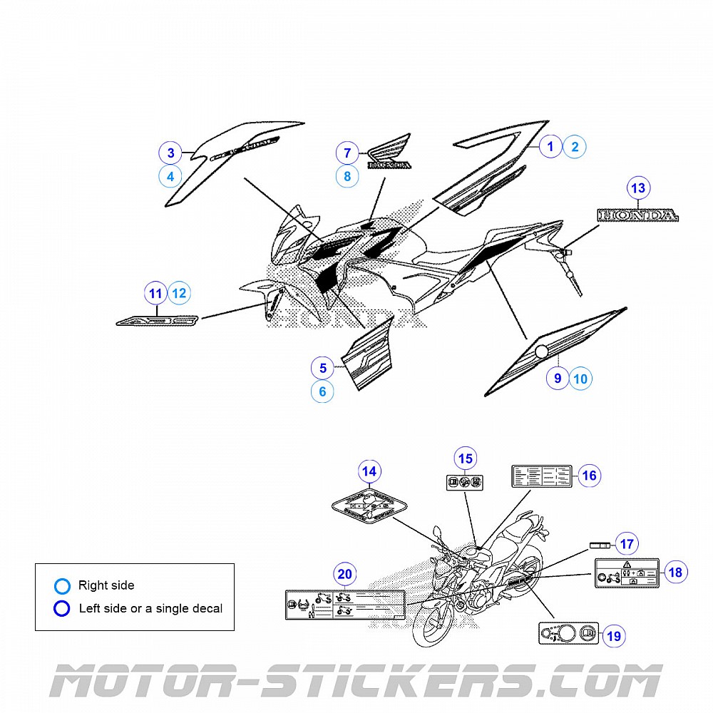 Honda CB 500F 2015 decals