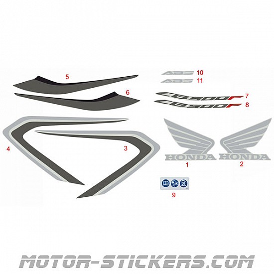 Honda CB 500F 2019 stickers | Top Quality Motorstickers