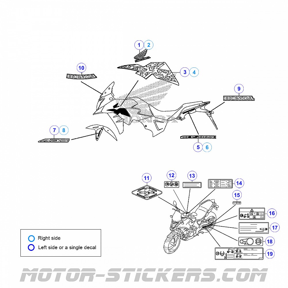 Honda CB 500X 2014 decals