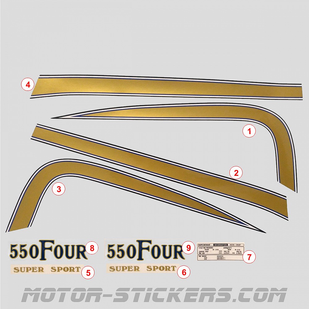 Honda CB 550 Super Sport 1977 decals