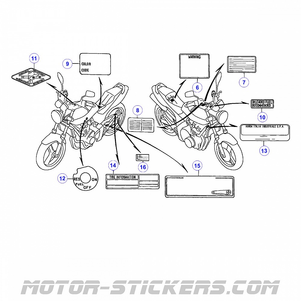 Honda CB 600F Hornet 2004 decals