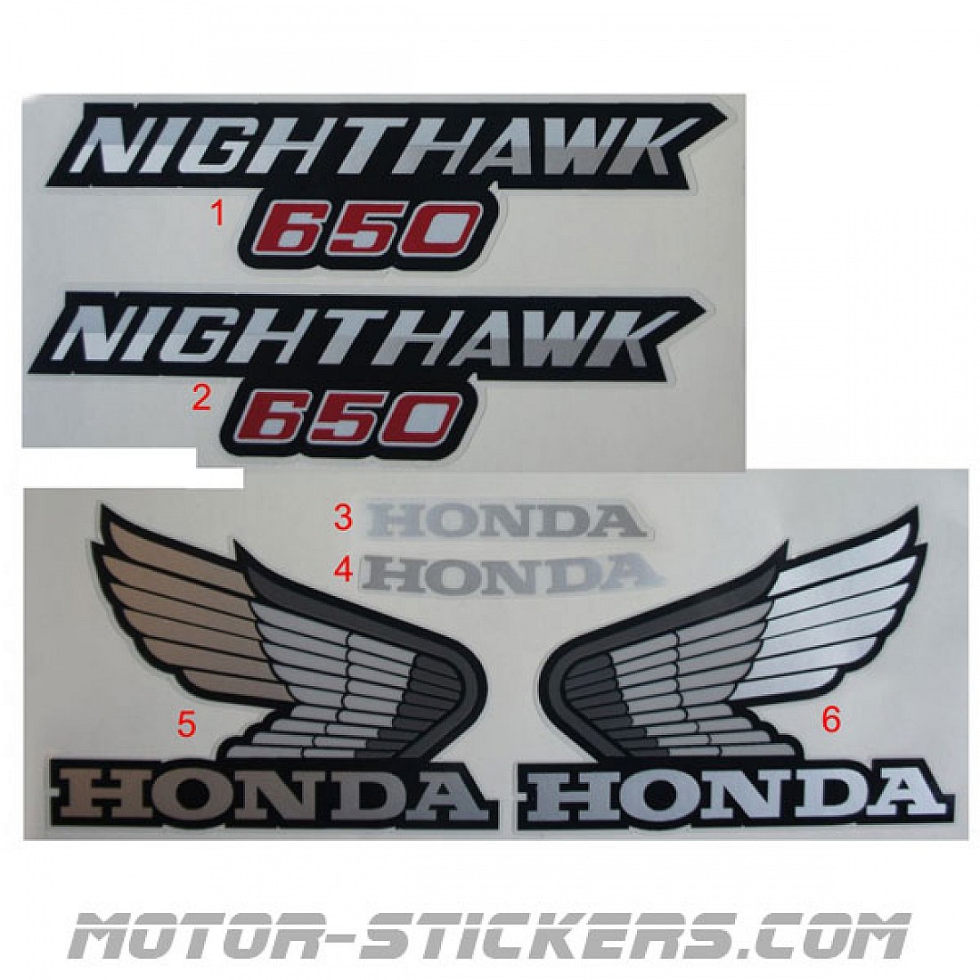 Honda CB 650 Nighthawk 1985 decals