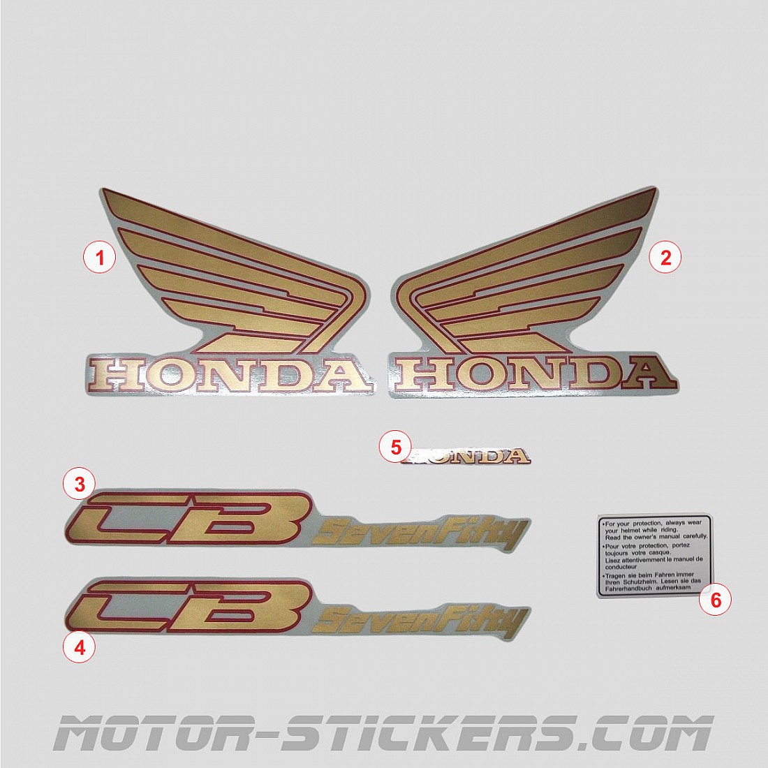 Honda CB 750 Seven fifty 1991-1993 autocollants