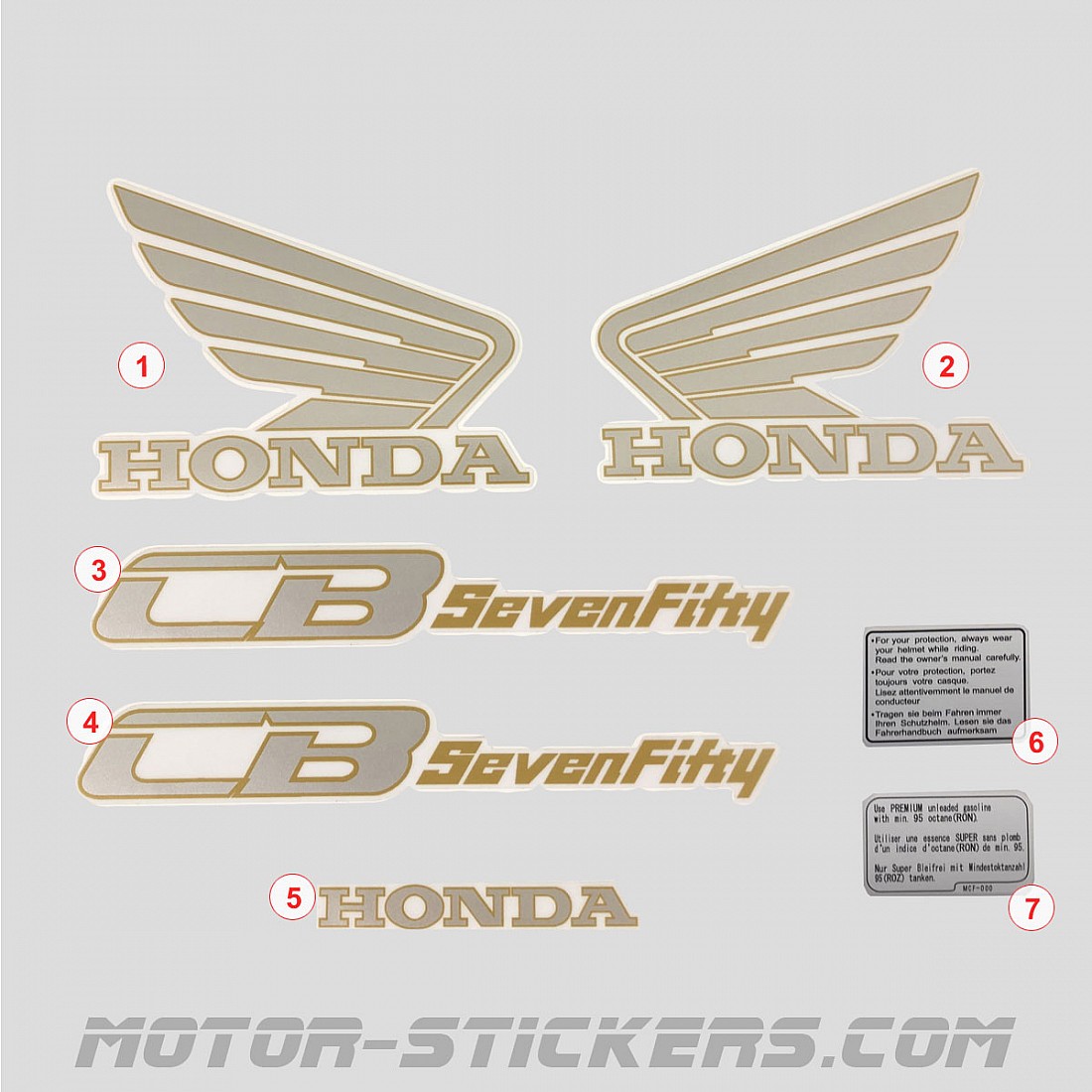 Honda CB 750 Seven fifty 1994-1998 decals