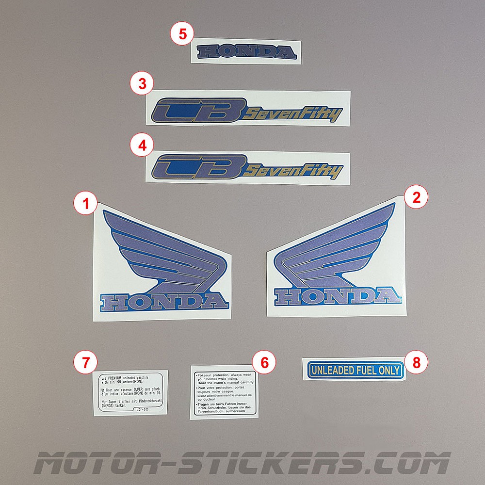 Honda CB 750 Seven fifty 1994-1995 decals