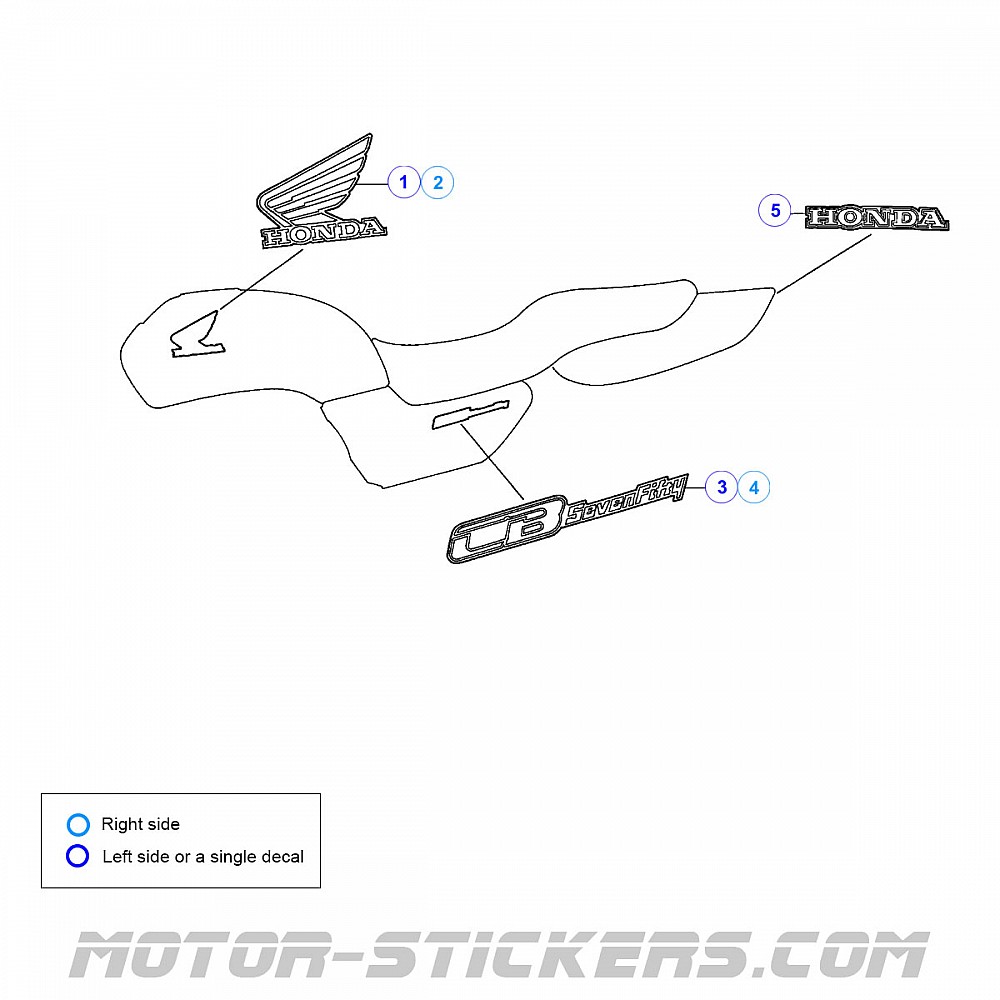 Honda CB 750 Seven fifty 1997 decals