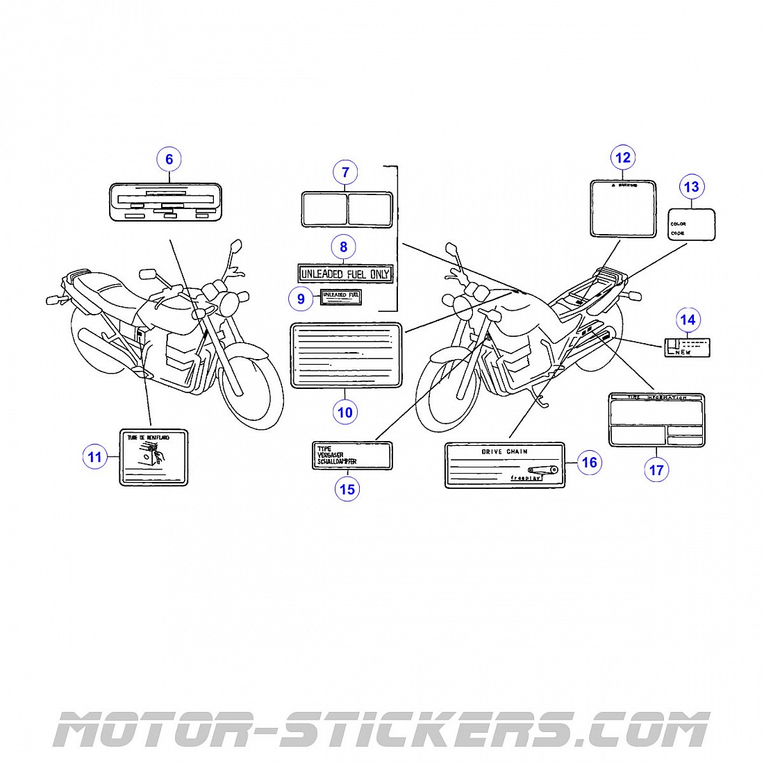 Honda CB 750 Seven fifty 1997 decals
