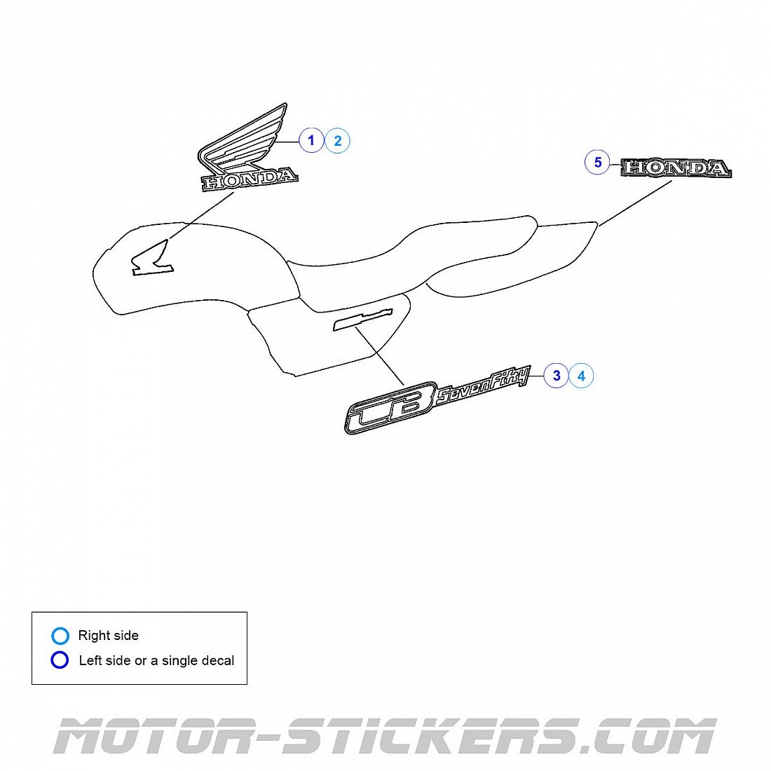 Honda CB 750 Seven fifty 1999 decals