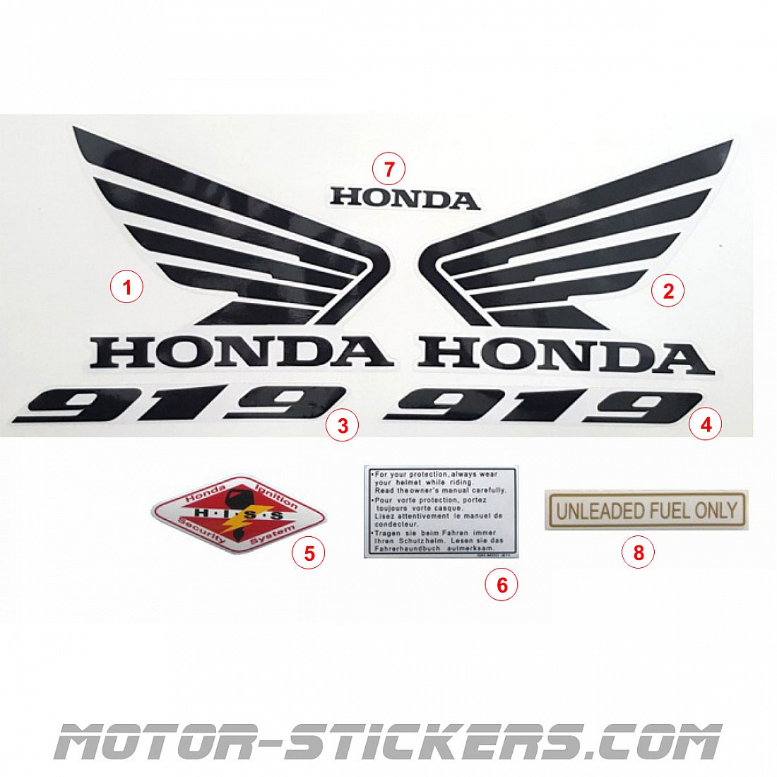 Honda CB 919F Hornet '02-2007 decals