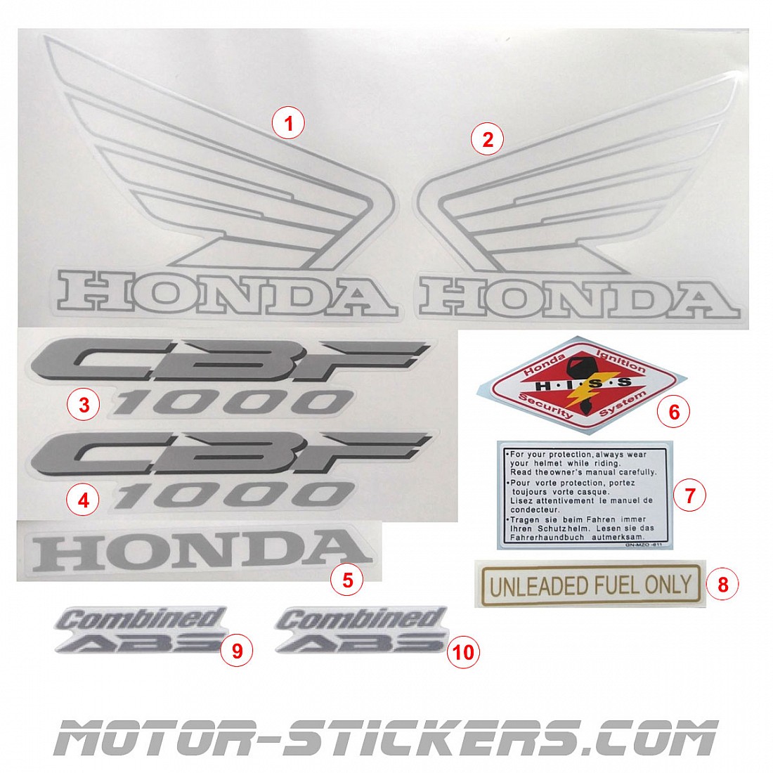 Honda CBF 1000S 2008 decals