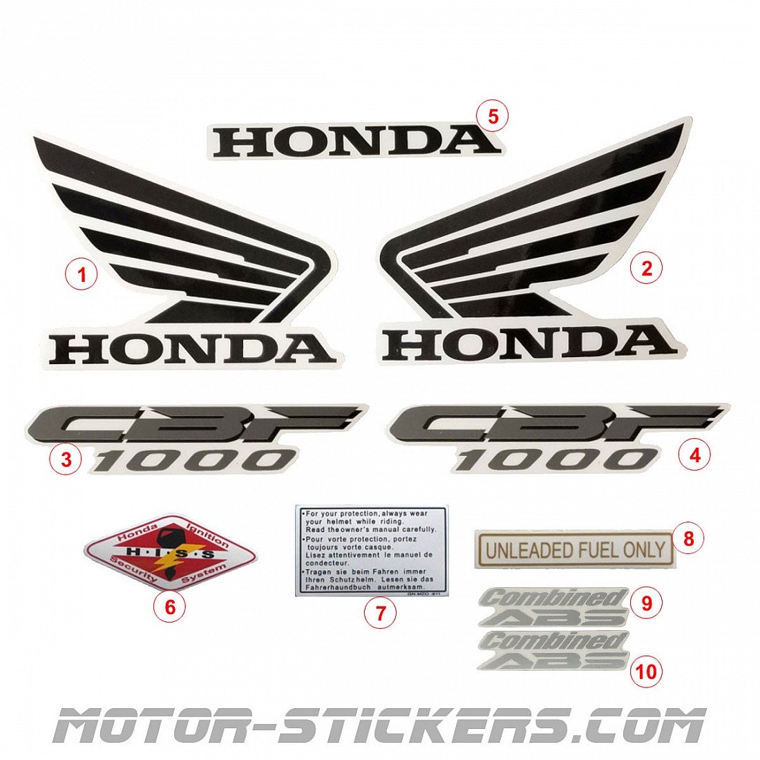 Honda CBF 1000S 2008 decals