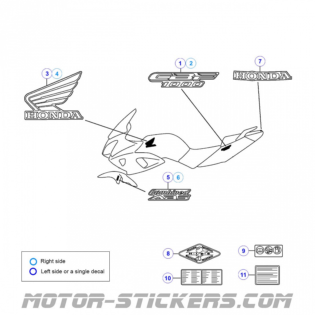 Honda CBF 1000 2009 decals