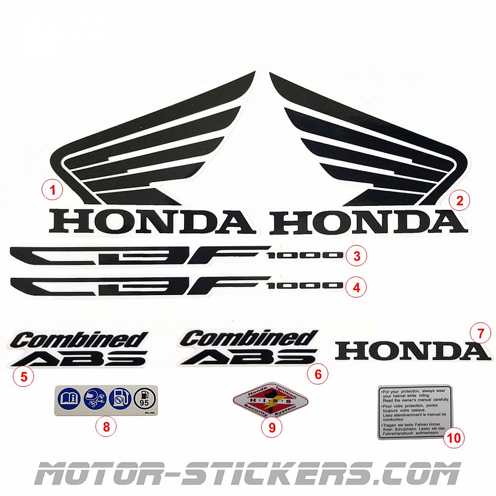 Honda CBF 1000S 2010 decals