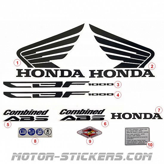 Honda CBF 1000S 2010 decals