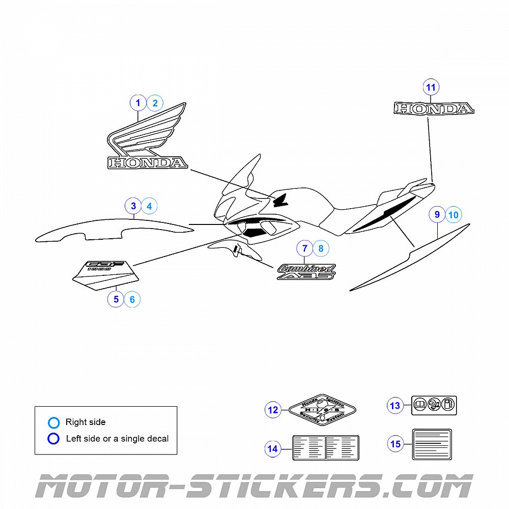 Honda CBF 1000 2010 decals