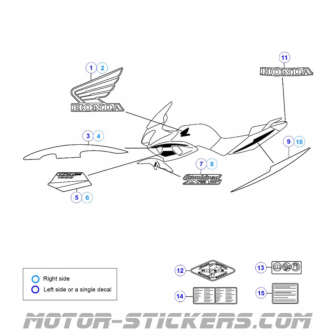 Honda CBF 1000 2010 decals