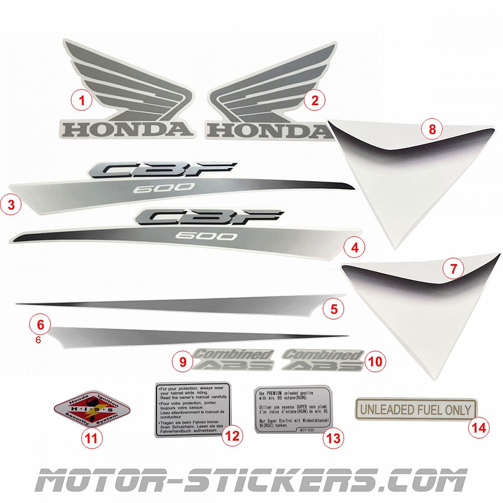 Honda CBF 600S '10-2012 decals