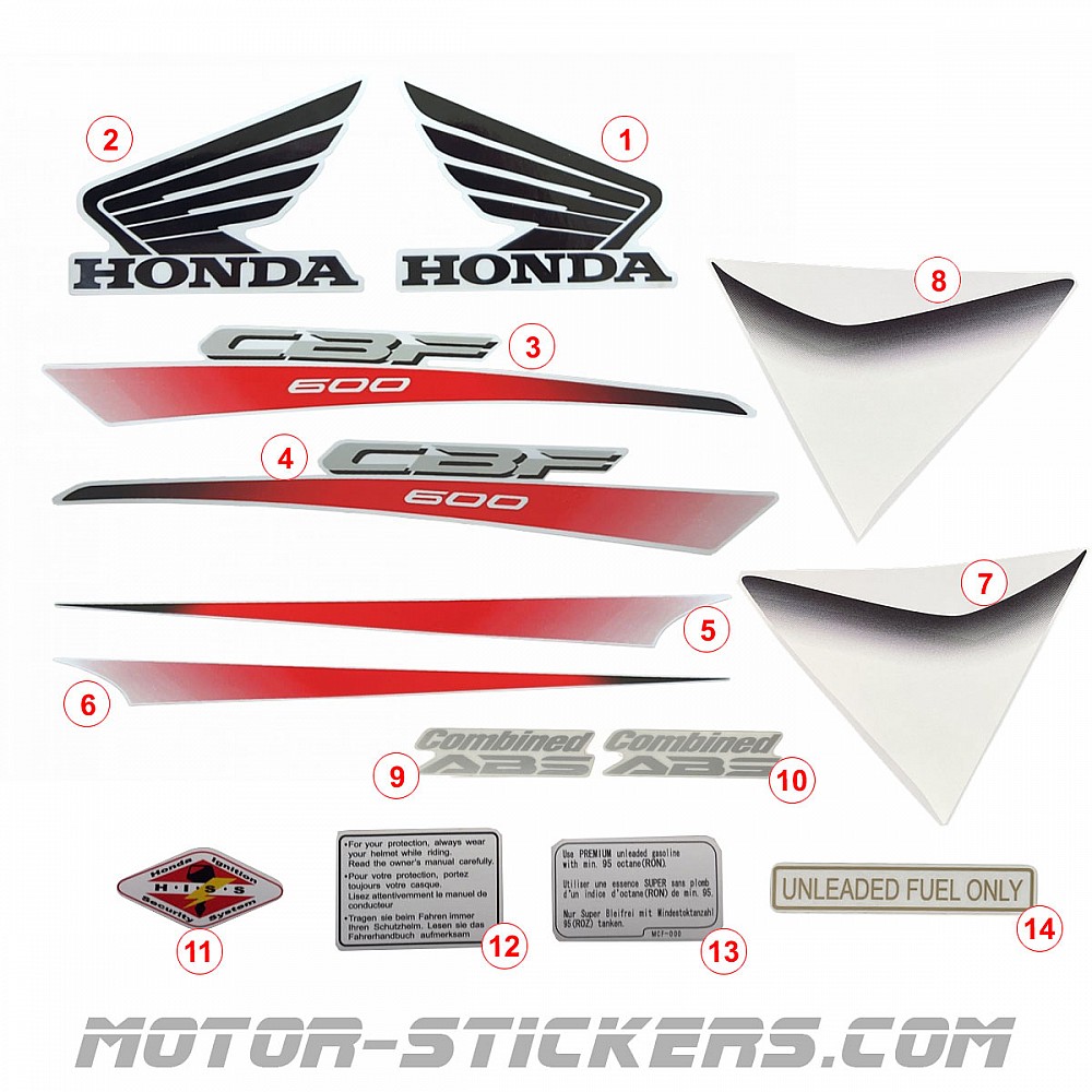 Honda CBF 600S '10-2012 decals
