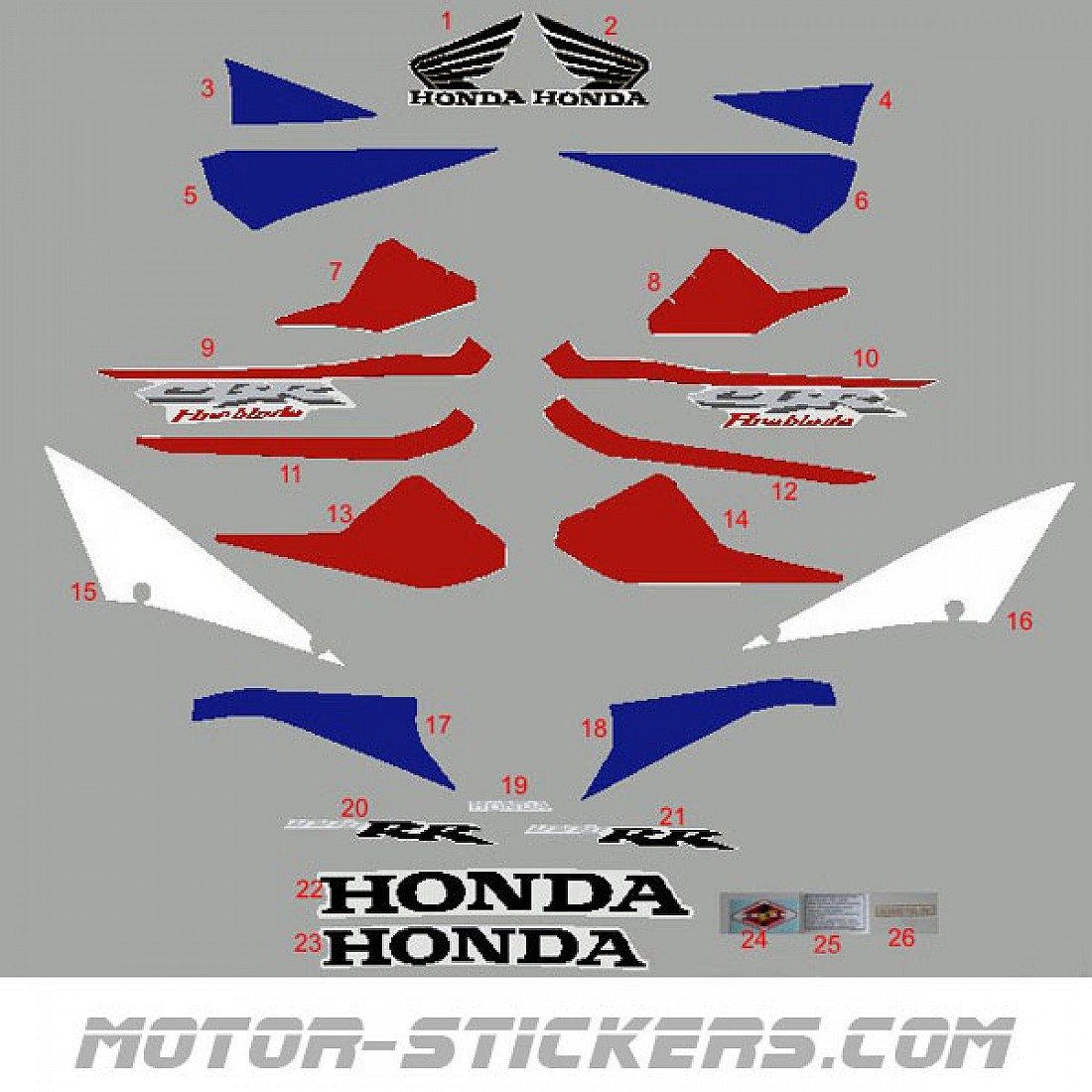 Honda CBR 1000RR 2005 decals