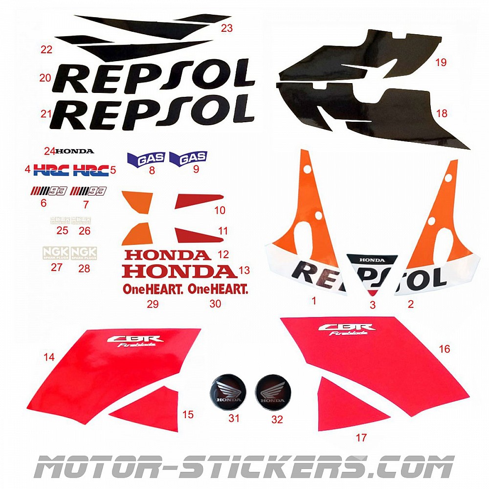 Honda CBR 1000RR Repsol 2015 decals