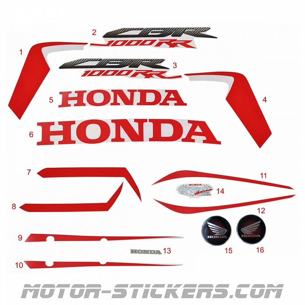 Honda CBR 1000RR Fireblade 2017 decals