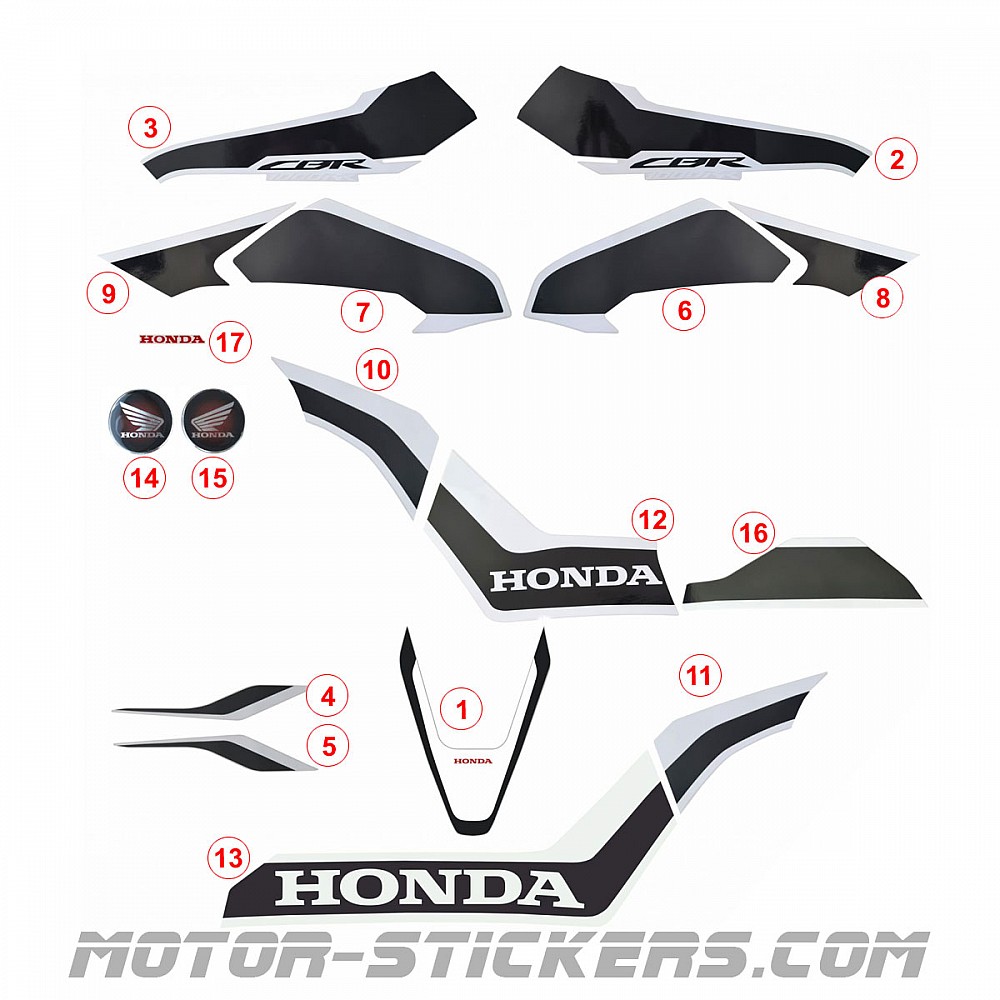Honda CBR 1000RR Fireblade 2017 decals