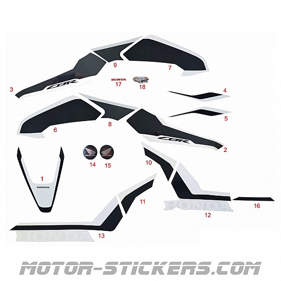 Honda CBR 1000RR Fireblade 2018 decals