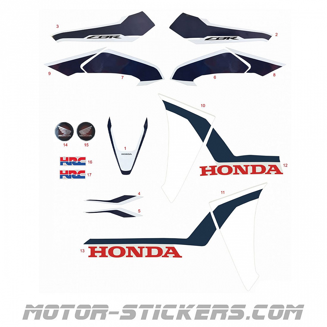 Honda CBR 1000RR Fireblade 2018 decals
