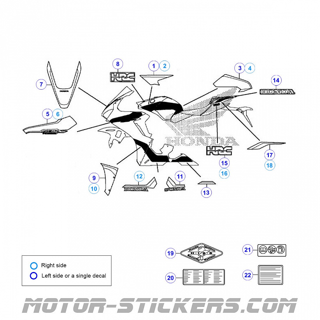 Honda CBR 1000RR Fireblade SP2 2019 decals