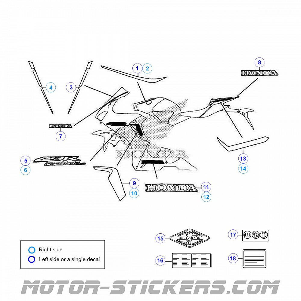 Honda CBR 1000RR Fireblade 2019 decals