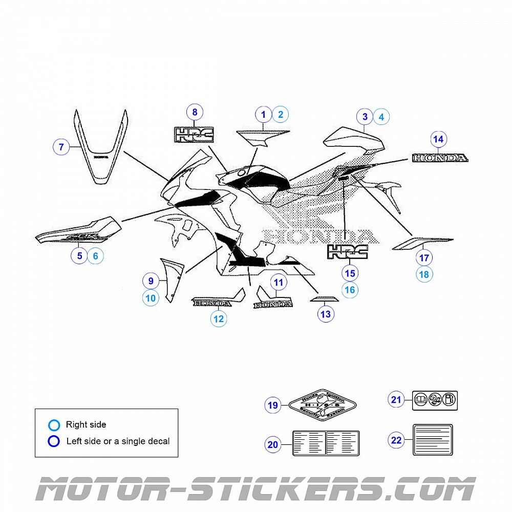 Honda CBR 1000RR Fireblade SP 2019 decals