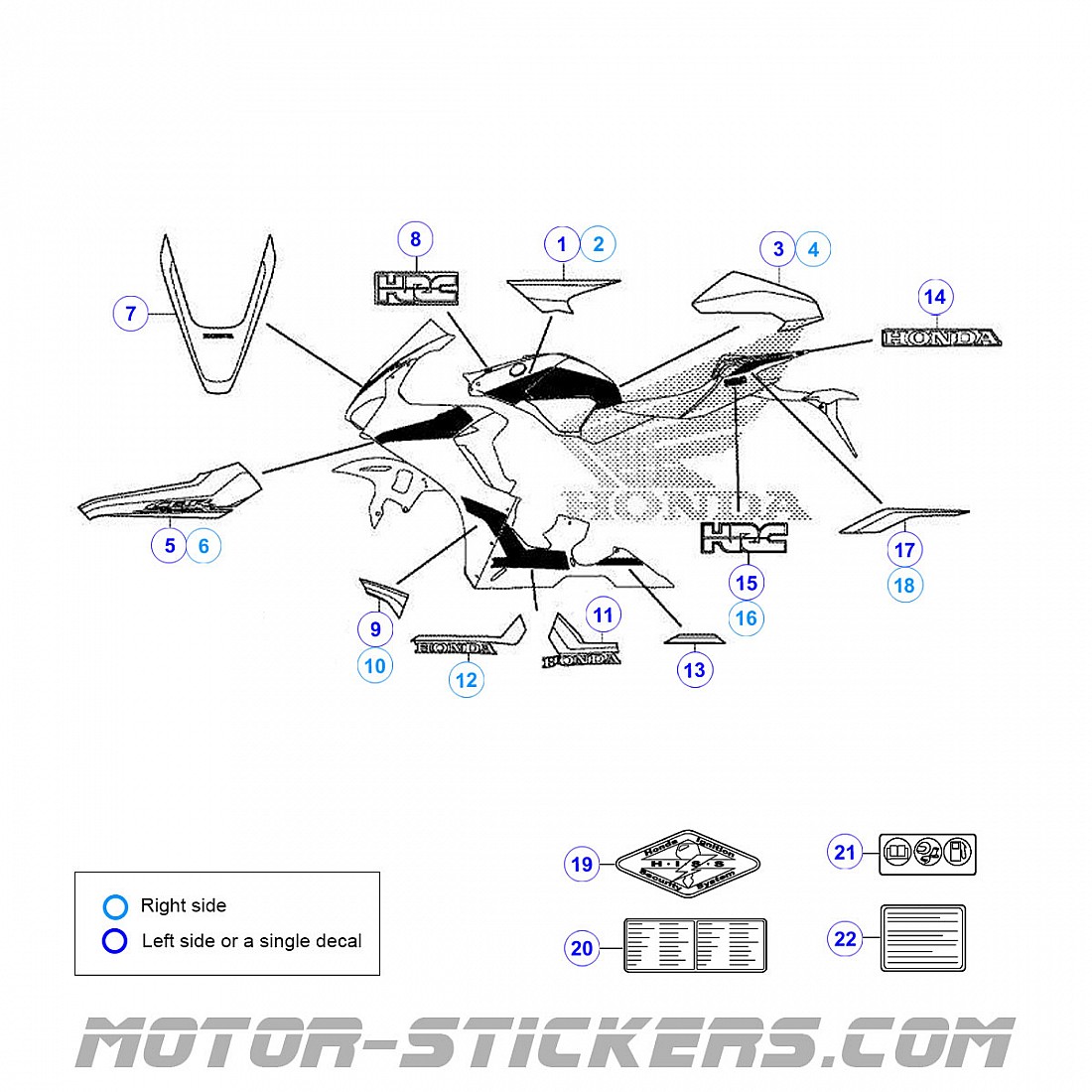 Honda CBR 1000RR Fireblade 2019 decals