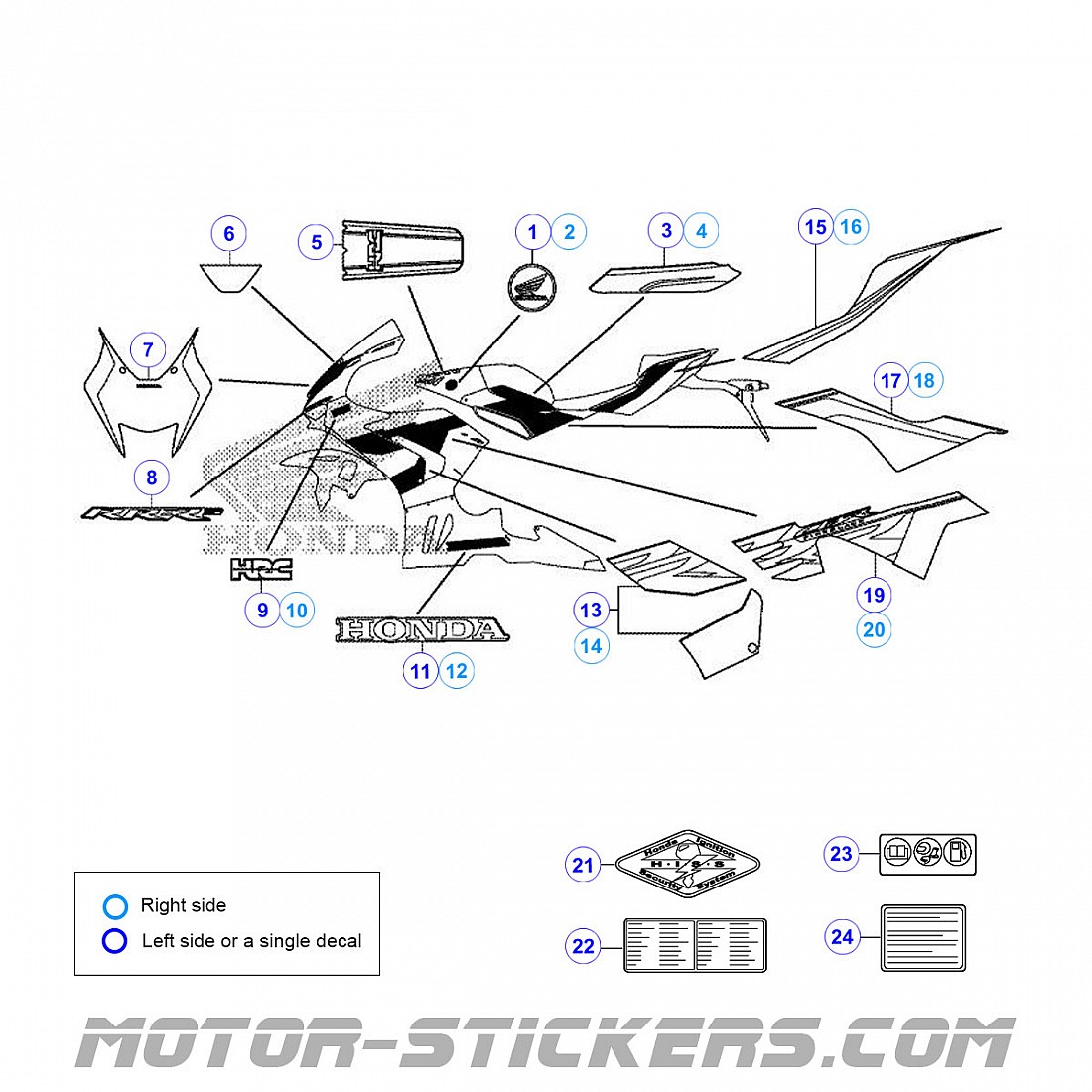 Honda CBR 1000RR Fireblade 2020 decals