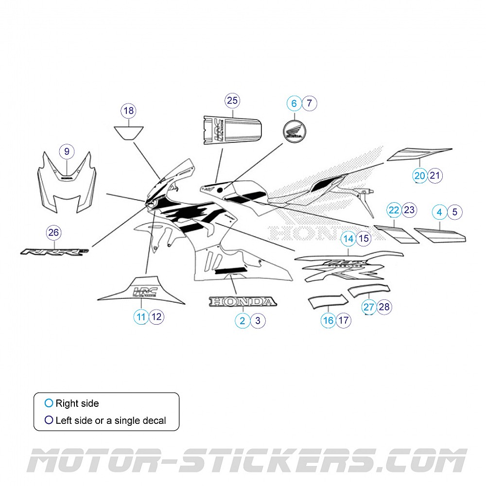 Honda CBR 1000RR-R Fireblade SP 2025 decals