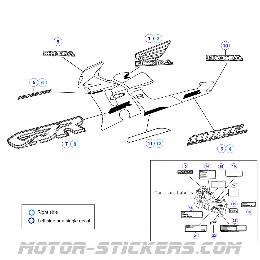 Honda CBR 1000F '99-2000 decals