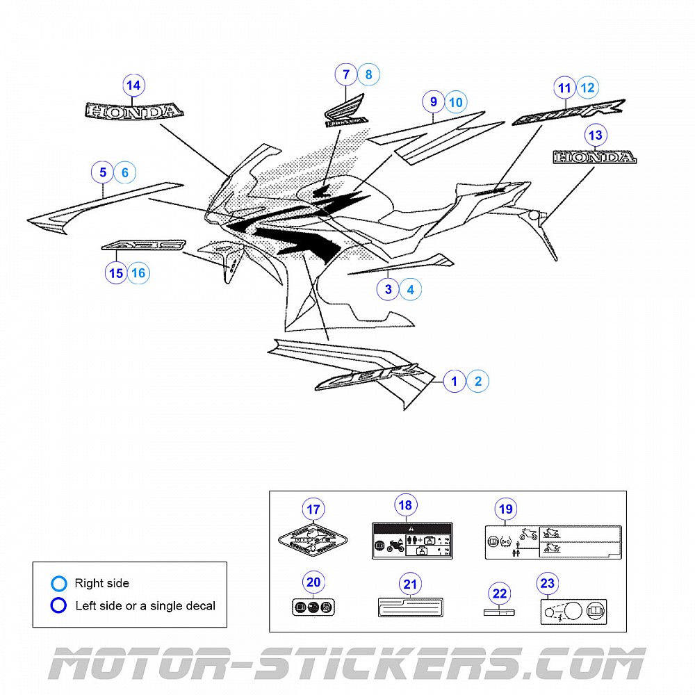 Honda CBR 500R 2017 decals