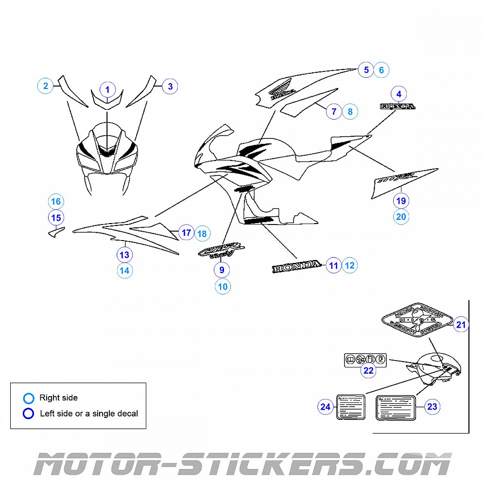 Honda CBR 600RR 2008 decals