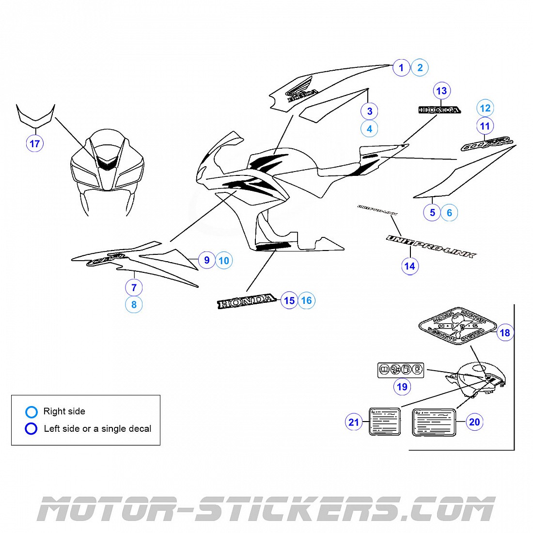 Honda CBR 600RR 2007 decals