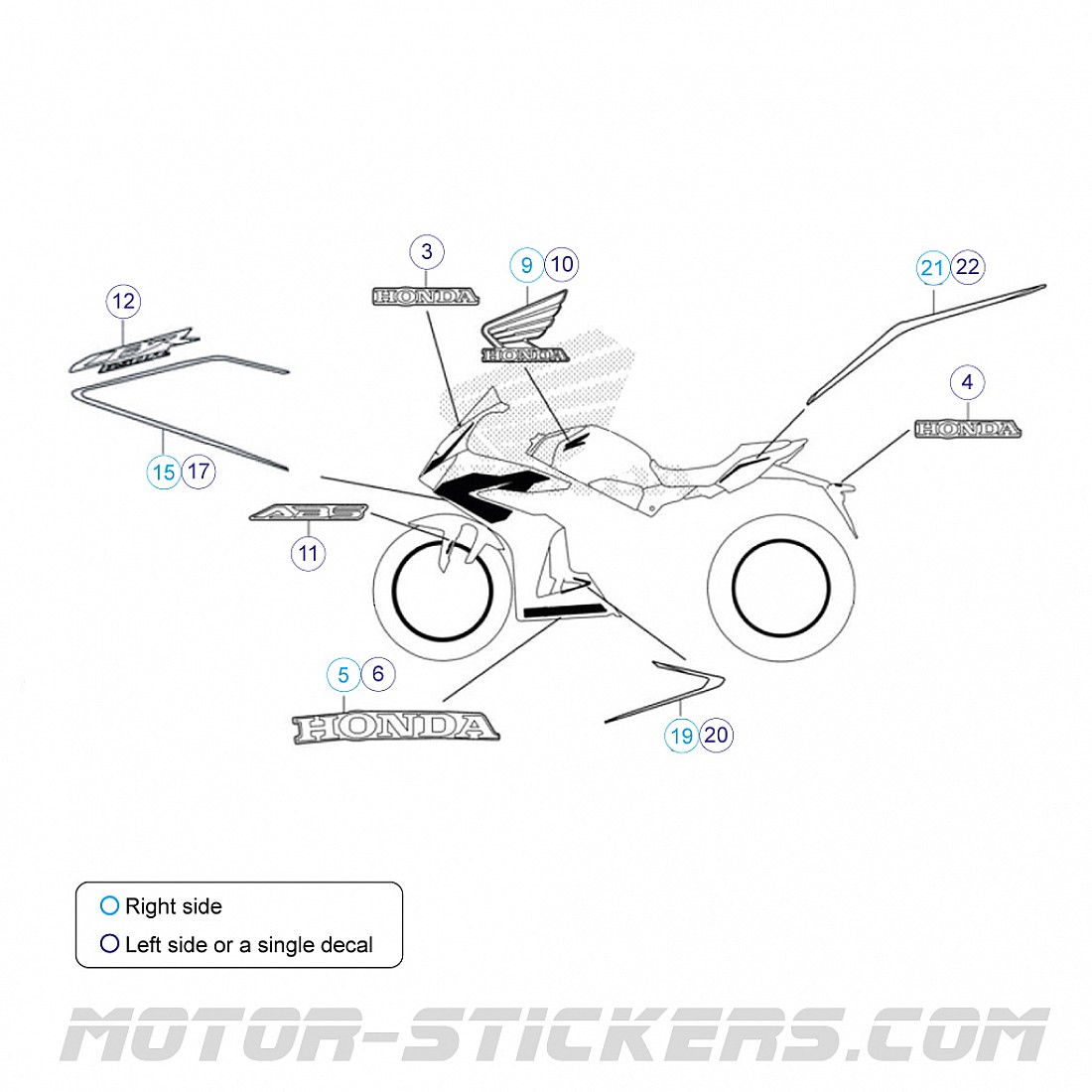 Honda CBR 650R 2024 decals
