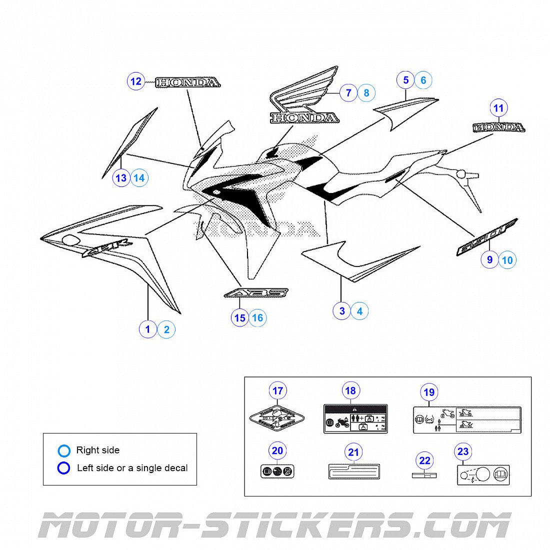 Honda CBR 650F 2014-2015 decals