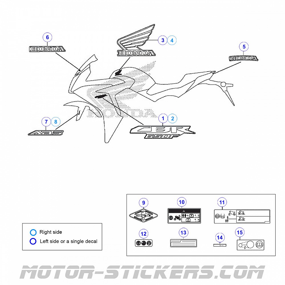 Honda CBR 650F 2014-2015 decals
