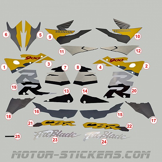 Honda CBR 900RR 1996 decals