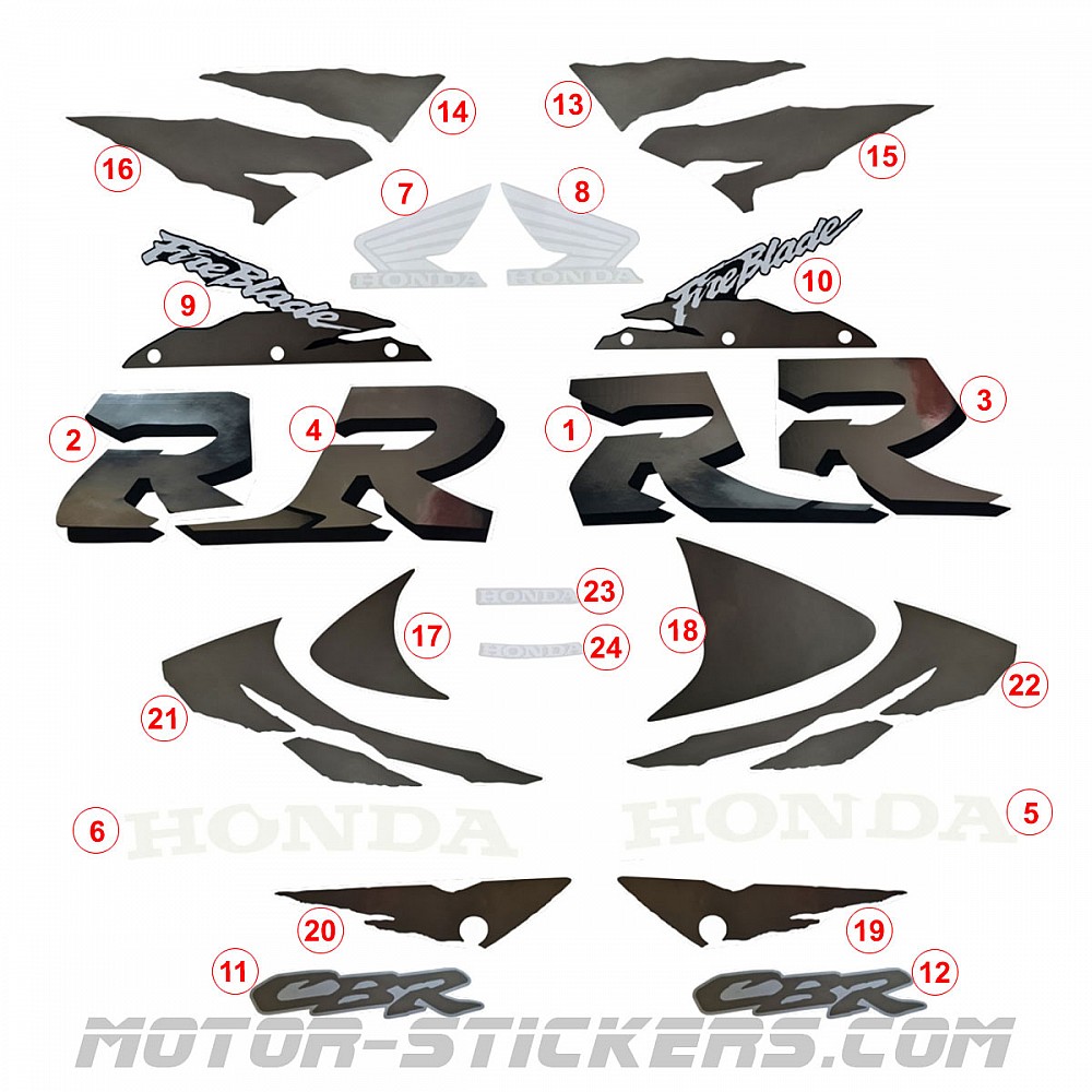 Honda CBR 900RR 1998 decals
