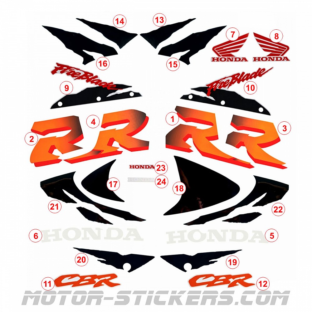 Honda CBR 900RR 1999 decals