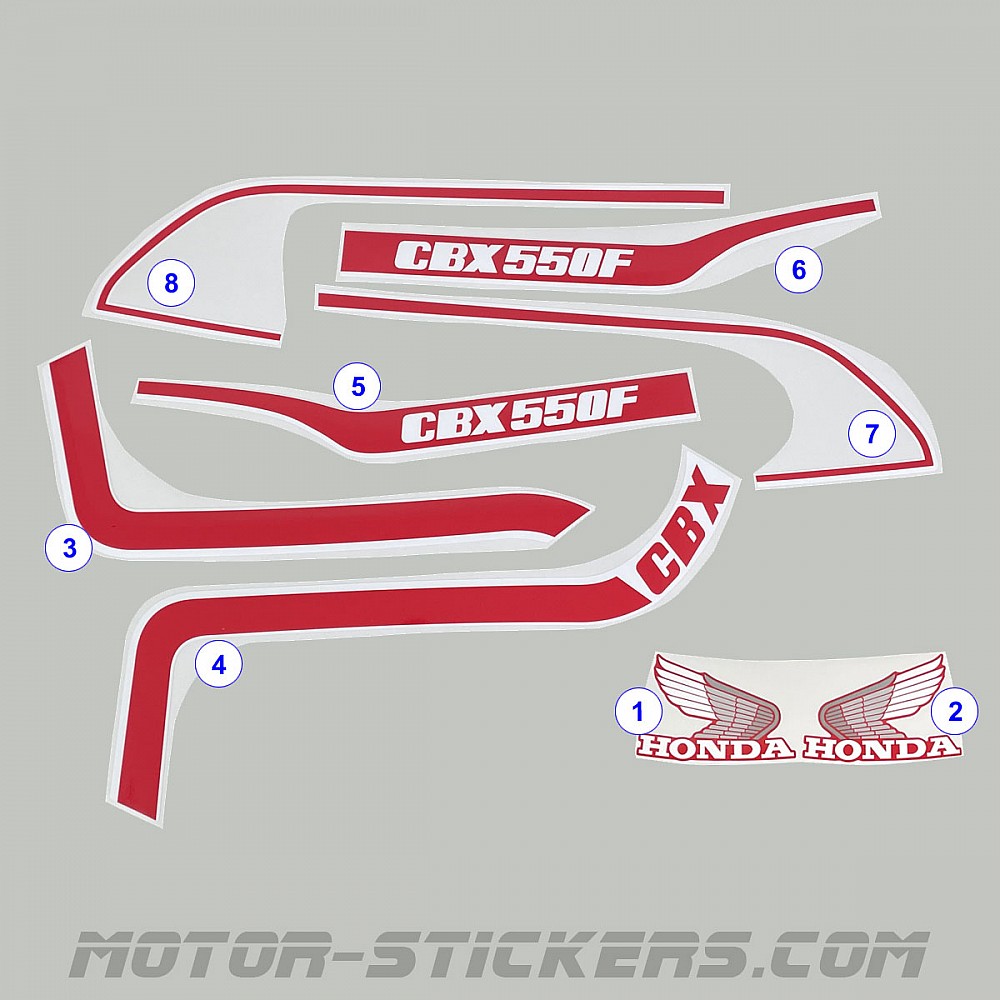 Honda CBX 550F 1982-1983 decals